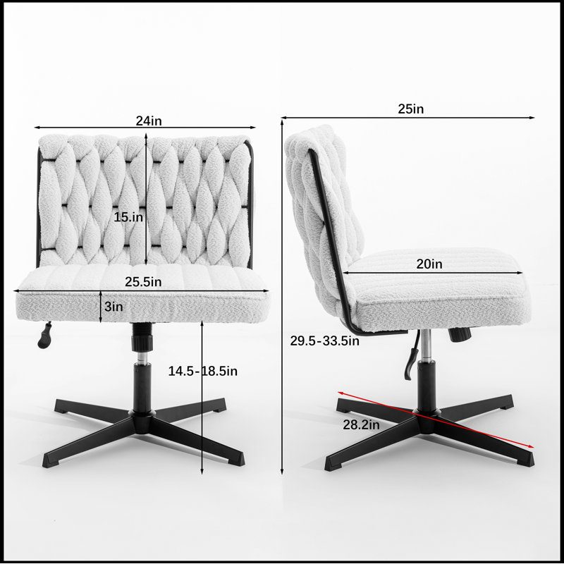 Latitude Run Armless Office Desk Chair No Wheels Stylish Design Wide and Soft Seat Ergonomic and Comfortable Wayfair